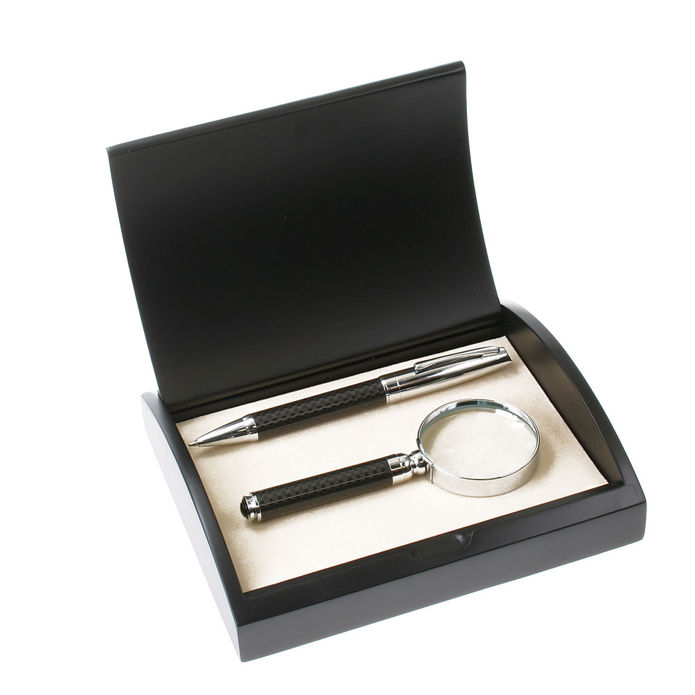 Carbon Fiber Pen And Magnifying Glass T Set G272