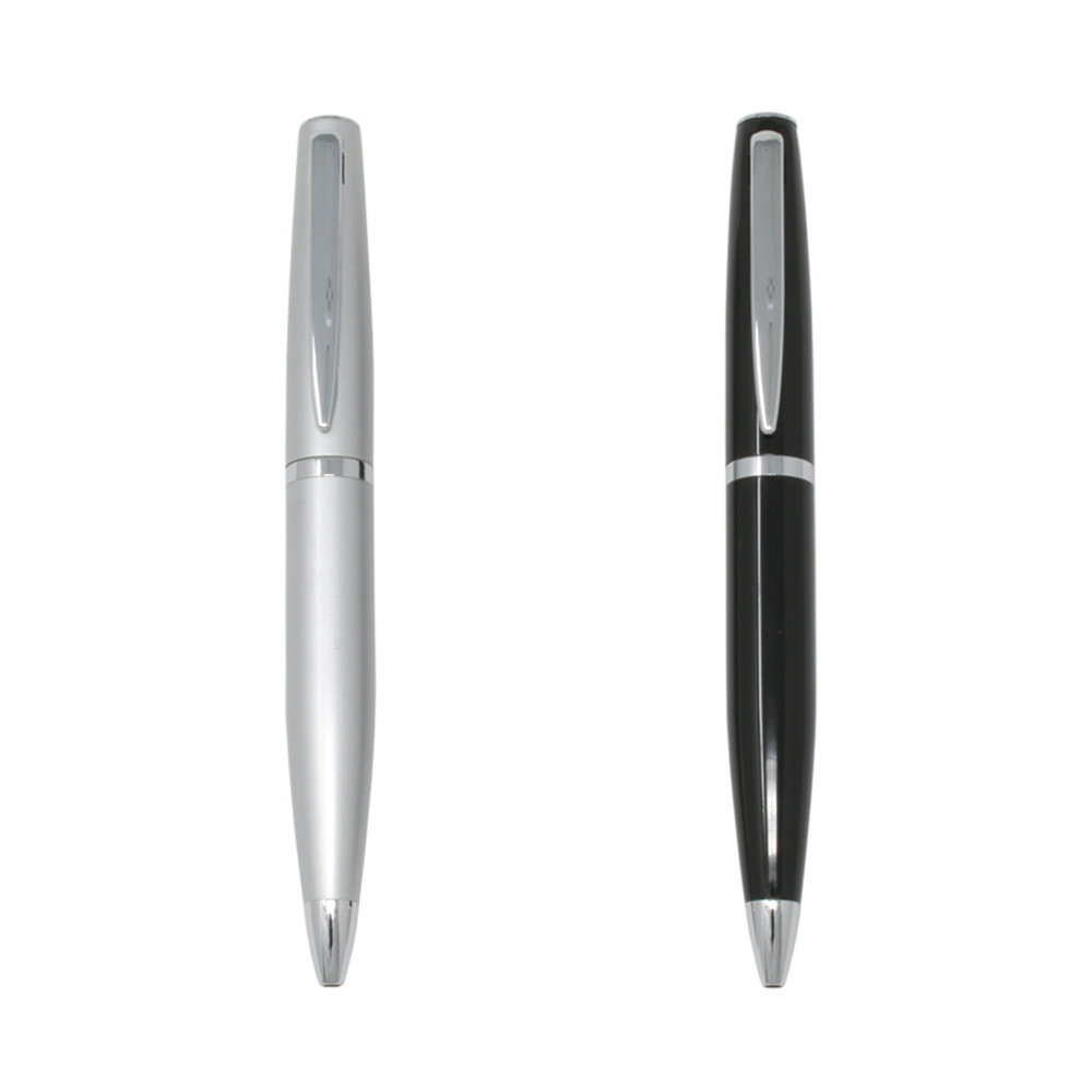 Executive Ballpoint Pen with Chrome Accents in Satin Pearl or Black | P6243