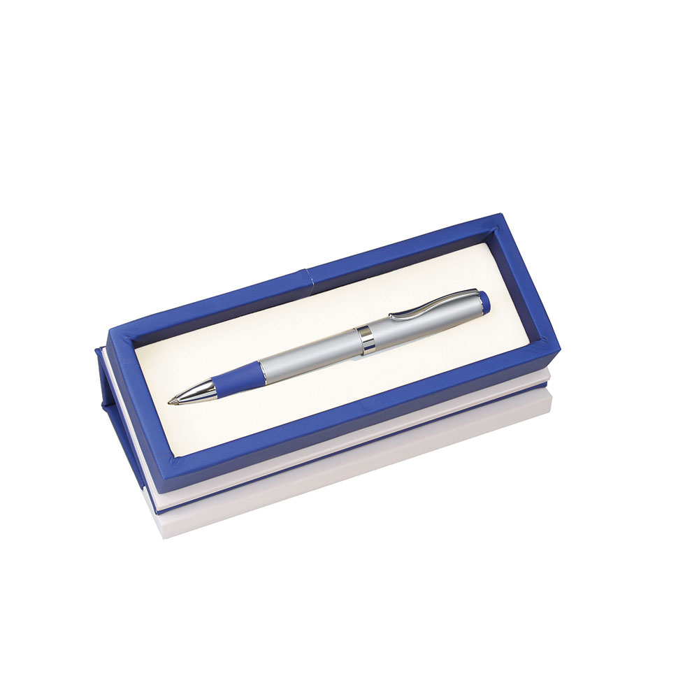 Solid Blue Executive Ball Pen with Colored Grip and Matching Pen Box ...